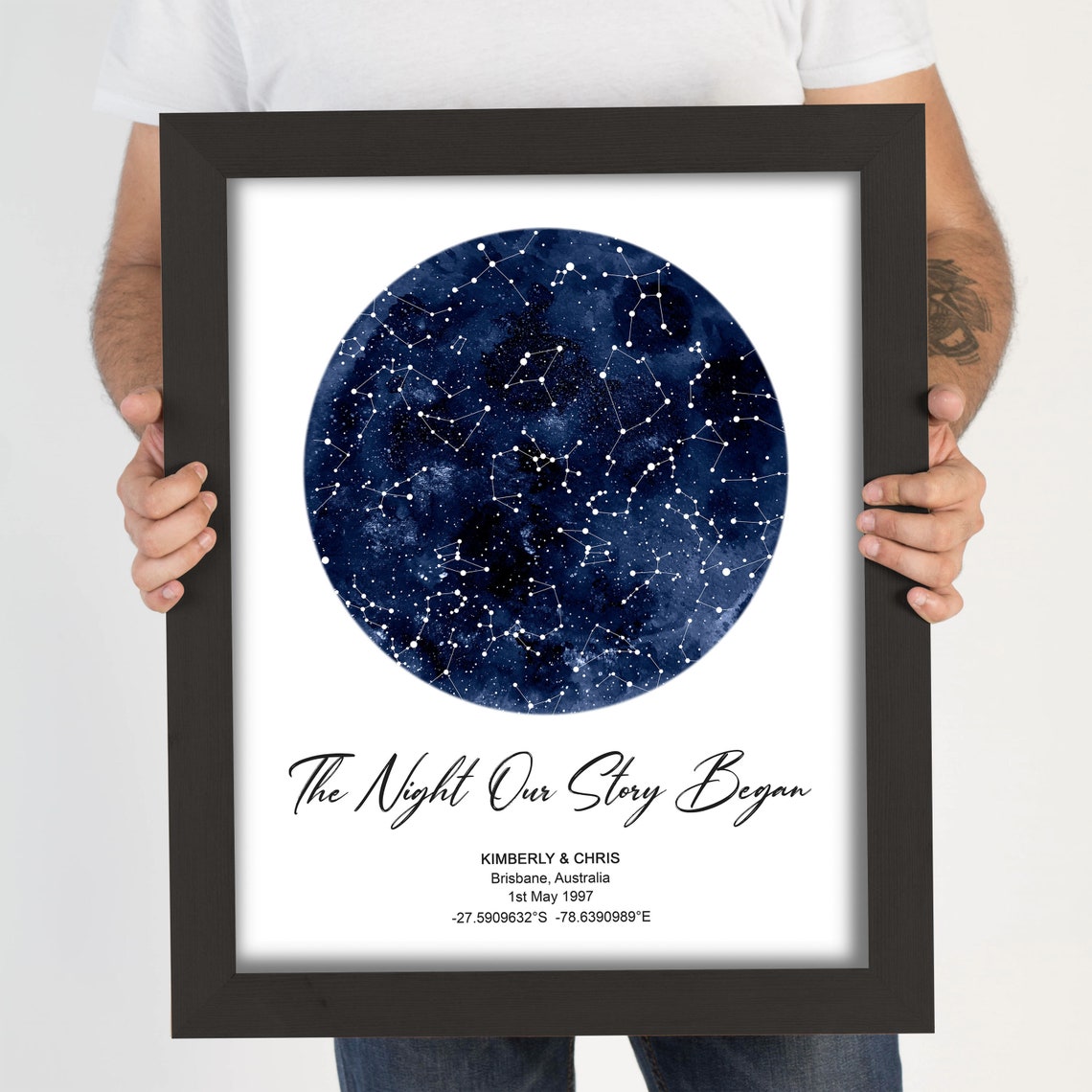 Couples Gift Star Map by Date Anniversary Gifts for Wife & - Etsy