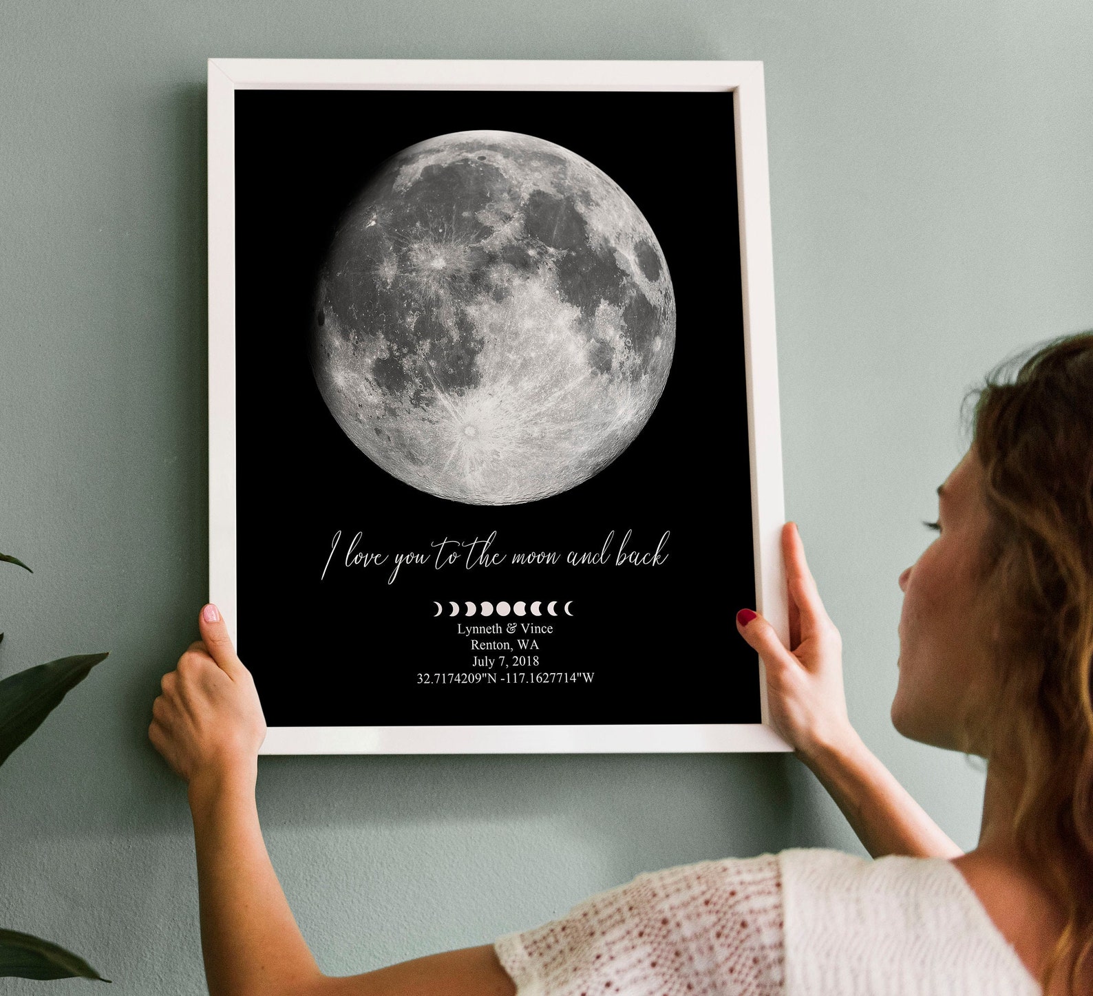 Anniversary Gifts for Him | Custom Moon Phase | Couples Gift for ...