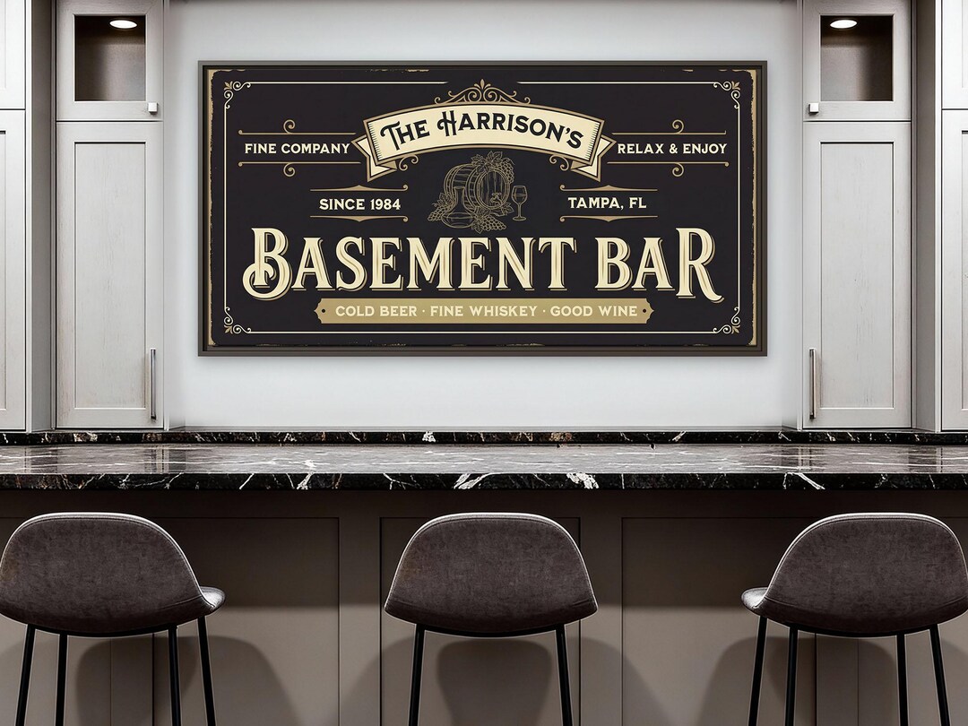 Custom Home Bar Sign for Basement Bar and Man Cave - Etsy