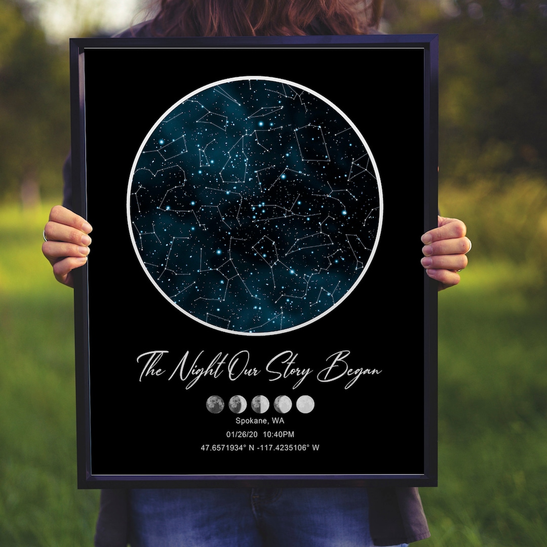 Custom Star Map Couples Gift Personalize Anniversary Gift for Husband ...