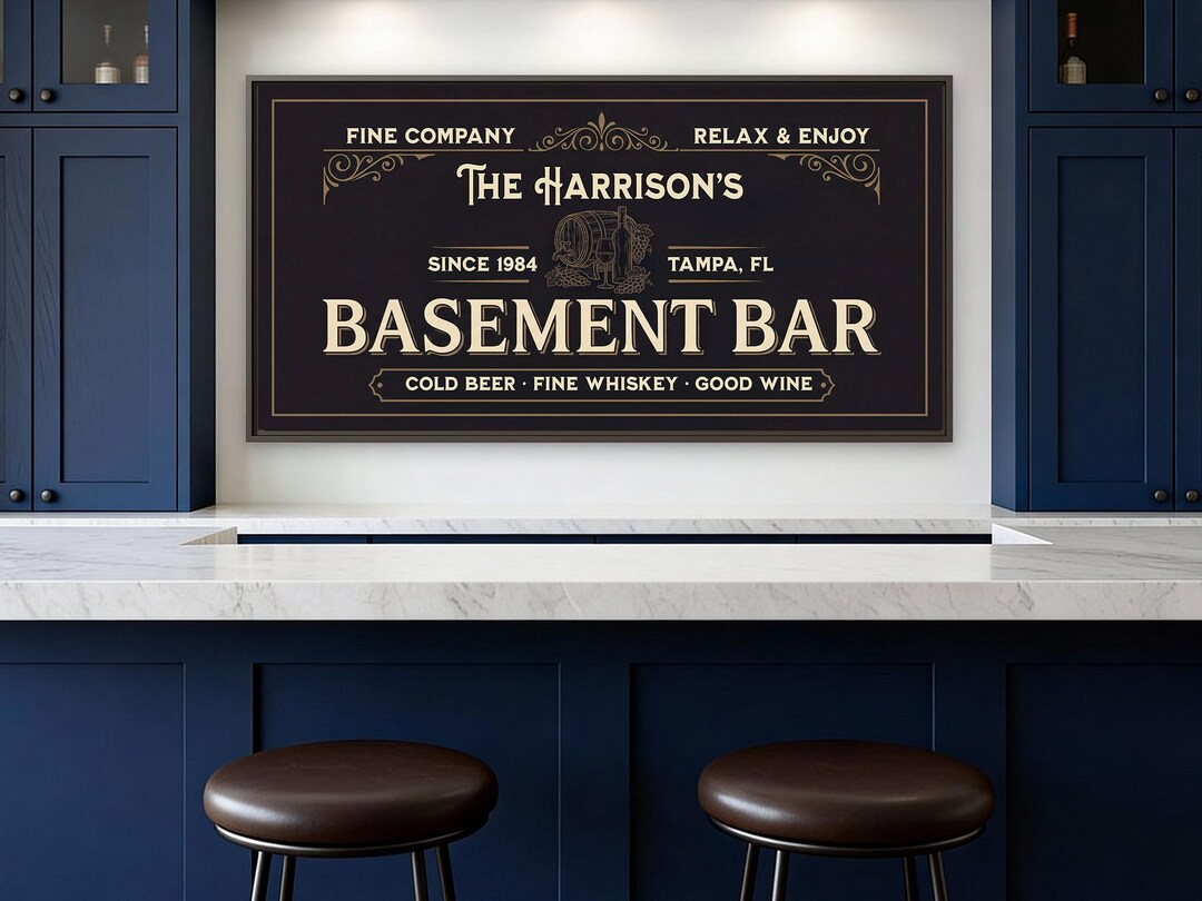Personalized Basement Bar Sign for Home Bar Wall Decor - Etsy