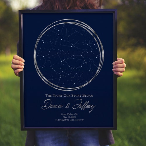 Couples Gift Custom Star Map Anniversary Wedding Gift for - Etsy