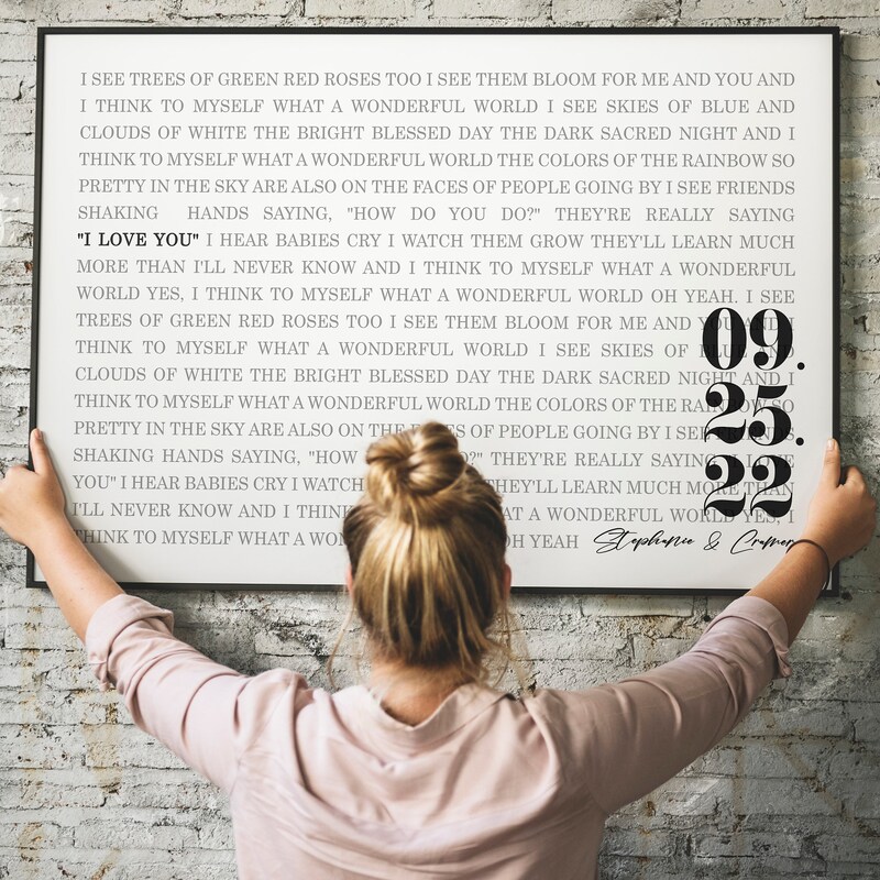 Song Lyrics Wall Art - Etsy