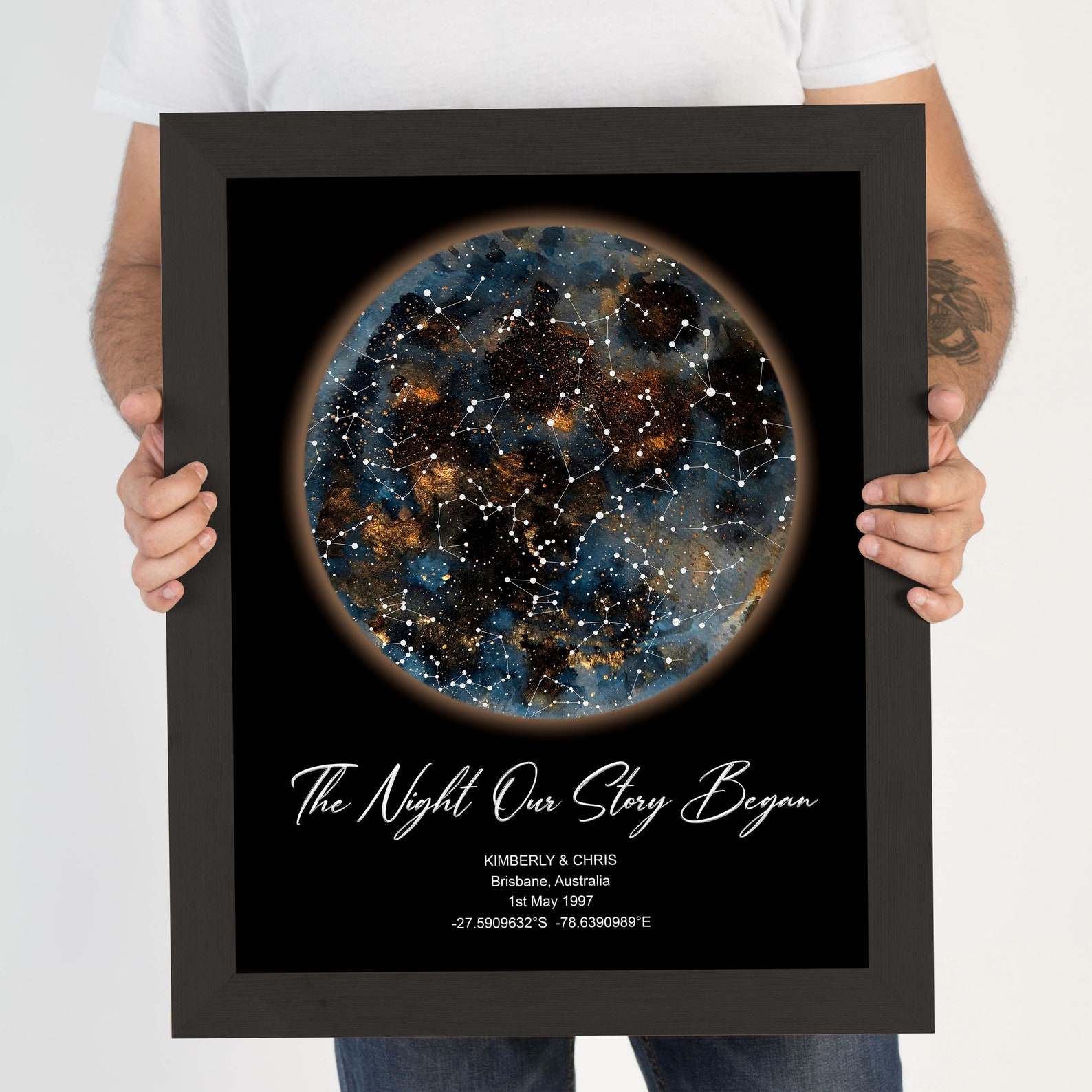 Couples Gift Star Map by Date Anniversary Gifts for Wife & - Etsy