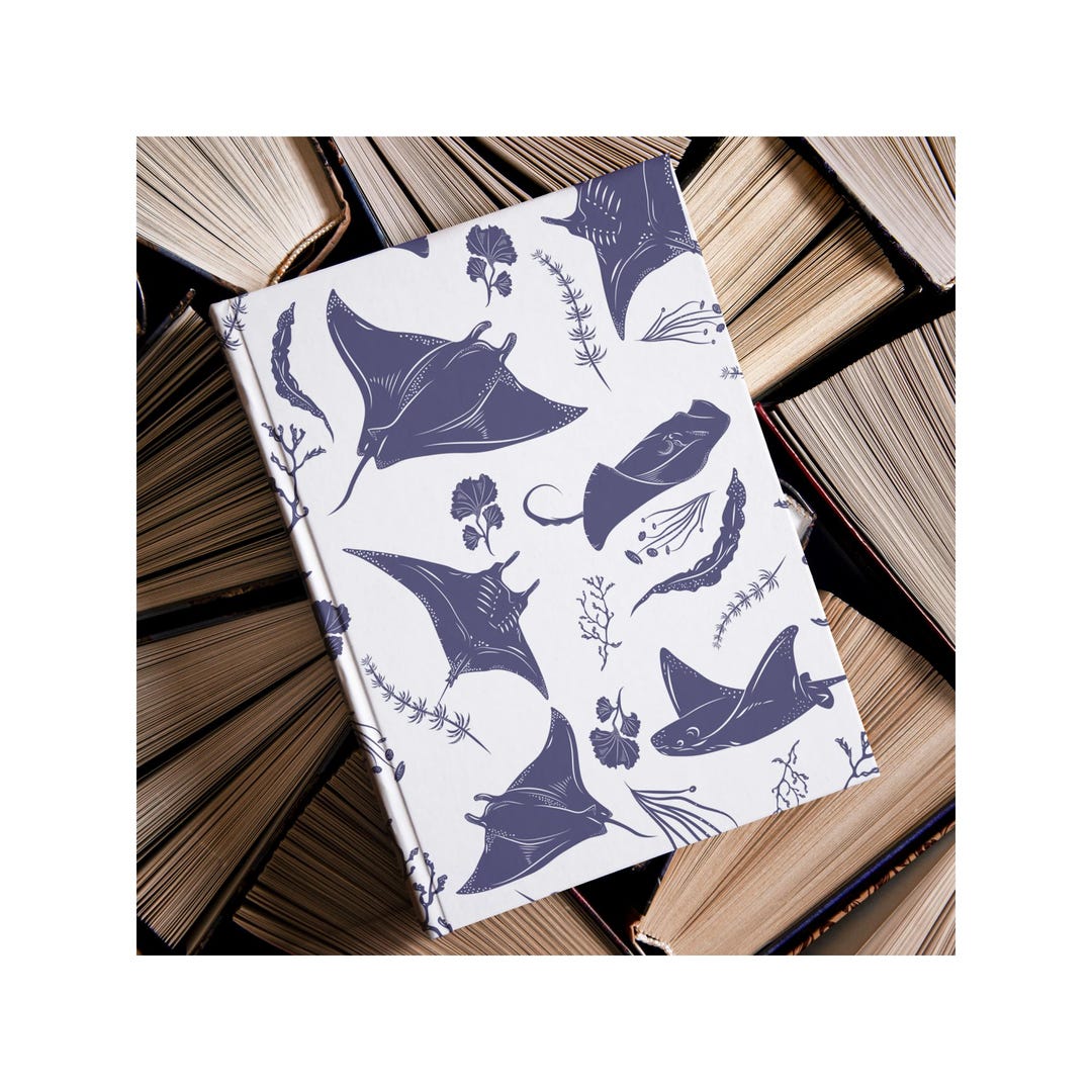 Navy Manta Ray Hardbound Journal: Ocean Marine Life Diary - Etsy