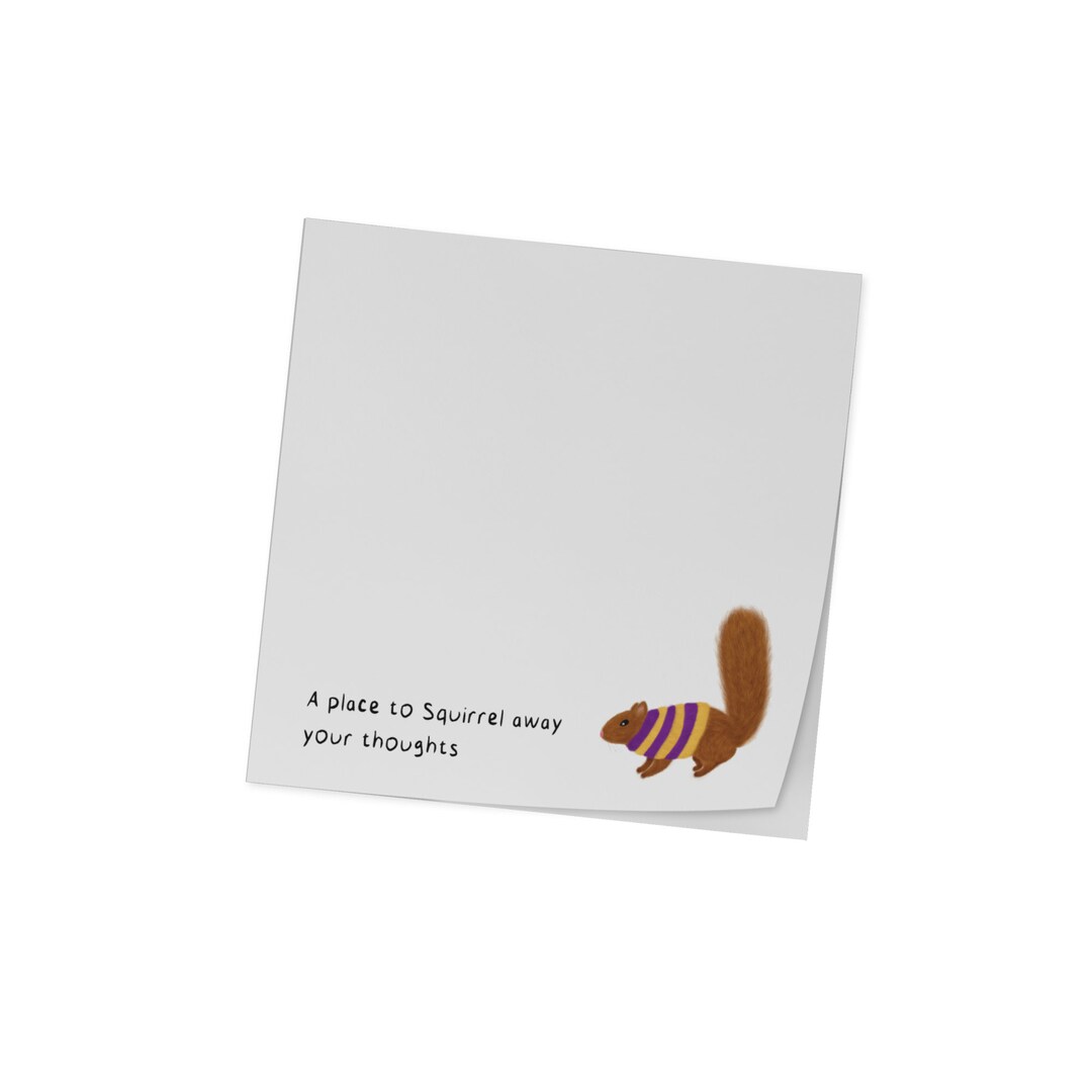 Squirrel Away 3M Post-it® Notes Sticky Notepad Cute Funny Animal - Etsy