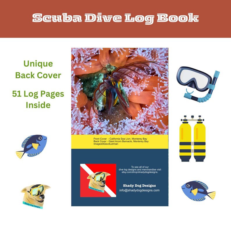 Sea Lion Swimming Scuba Dive Log Book Diving Journal Underwater Photo ...