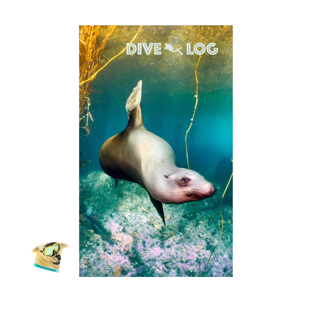 Sea Lion Swimming Scuba Dive Log Book Diving Journal Underwater Photo ...