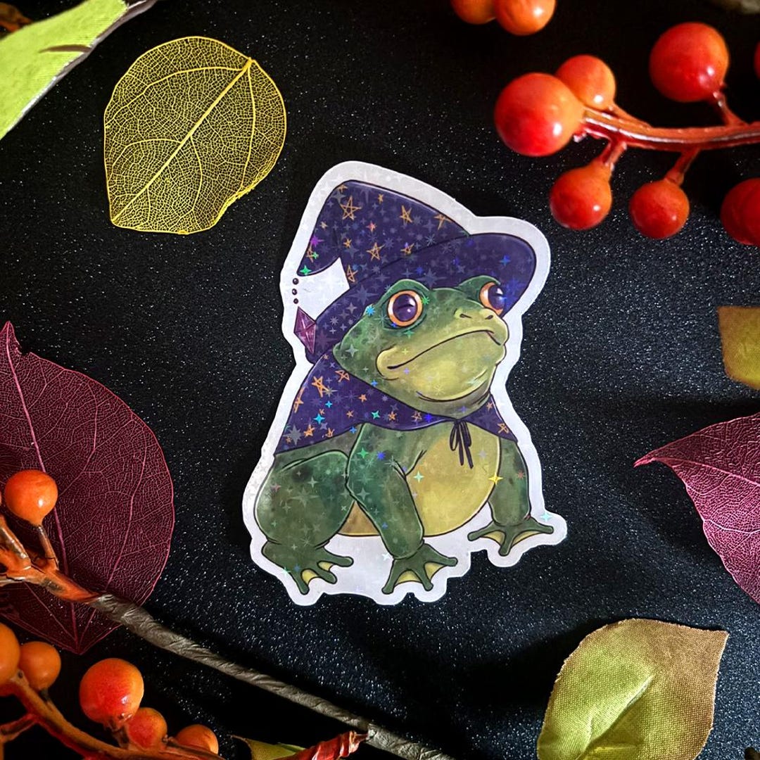 Magical Toad Holographic Star Sticker - Etsy