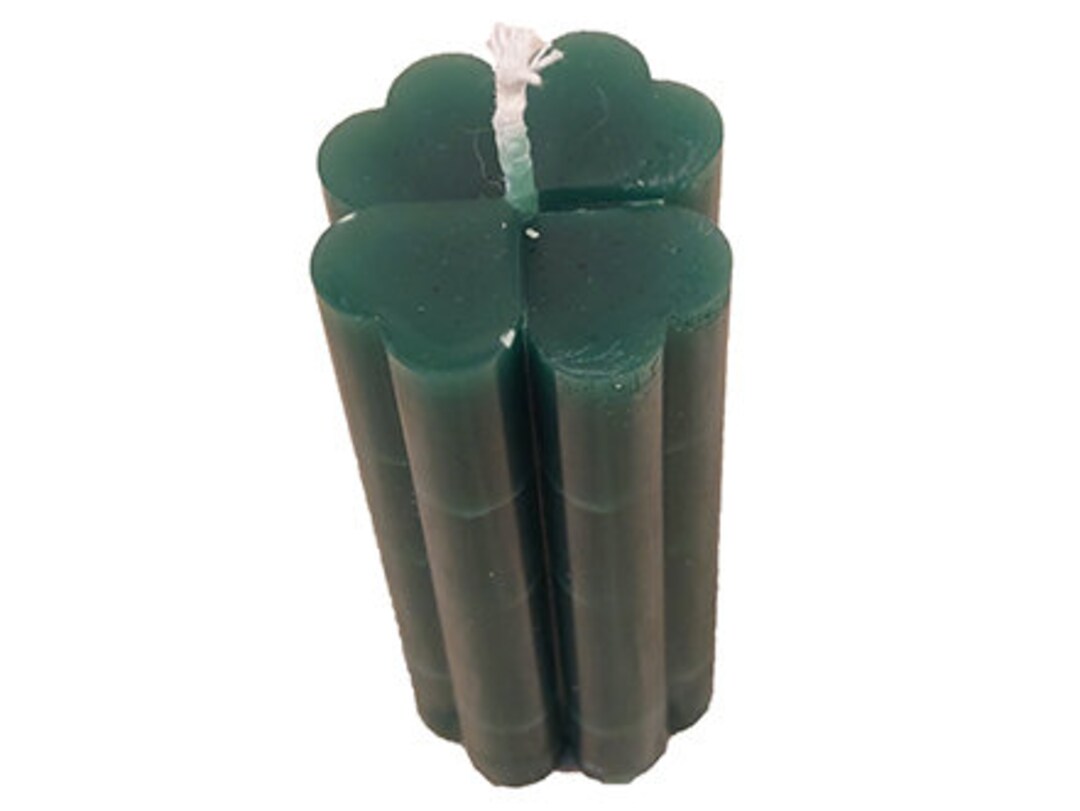4-leaf Clover Hand-poured Pillar Candle: Embrace Luck, Love, Prosperity ...