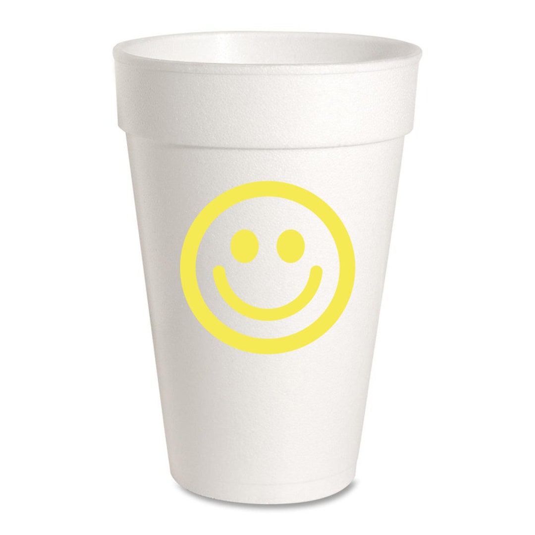 Smiley Face Foam Cups: 10 Pack Ready to Ship - Etsy