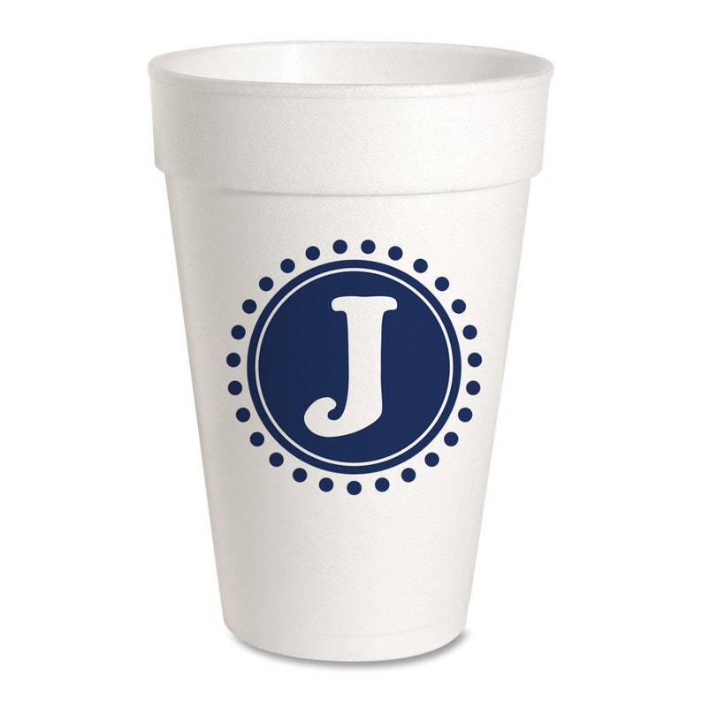 Initial J Foam Cups: 10 Pack Ready to Ship - Etsy