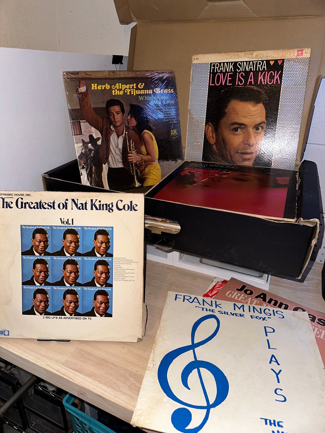Vynil Record Collection 1950s and 60s. Sinatra, Dean Martin, Nat King ...