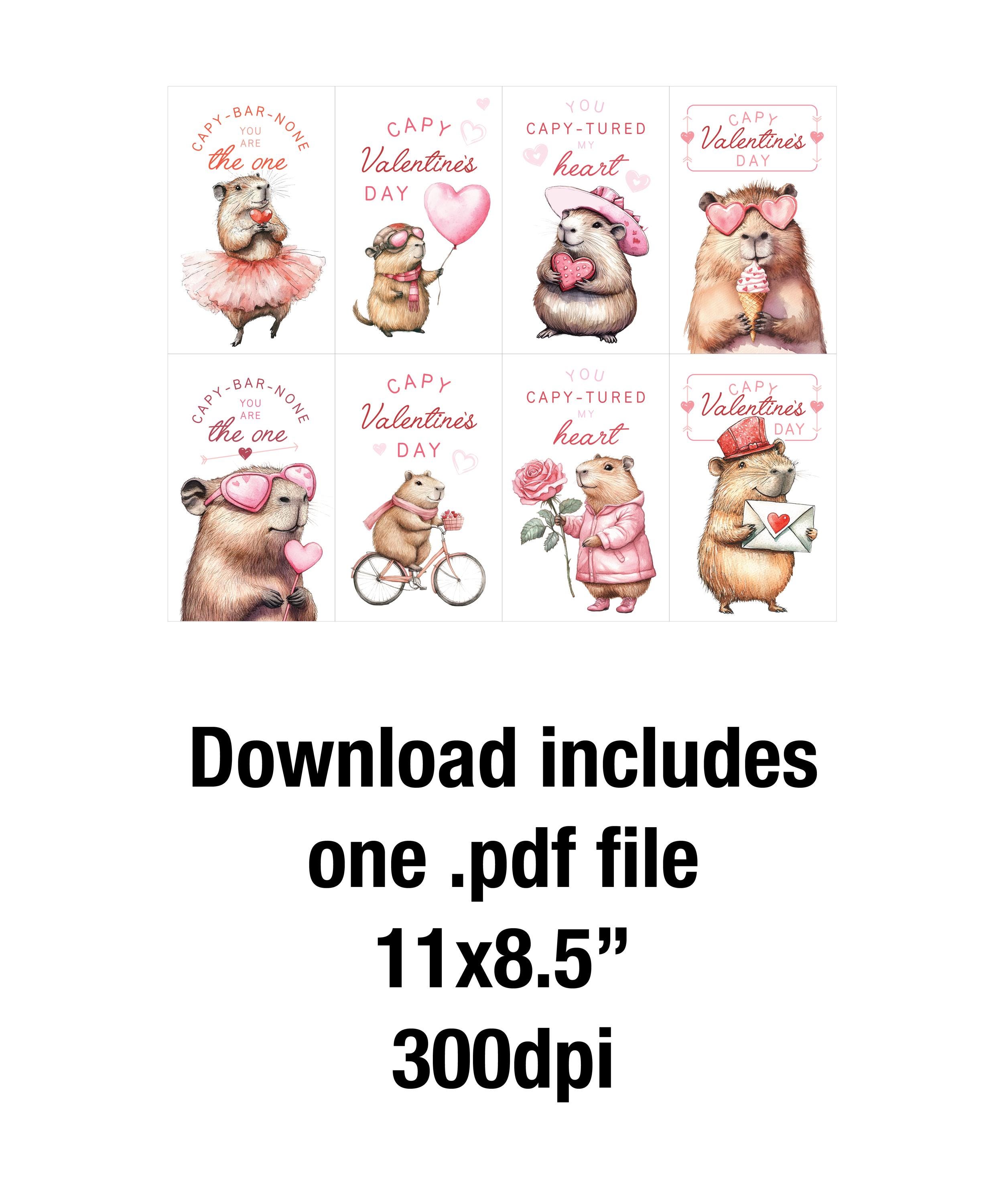 Capybara Valentines Printable | Perfect for Kids to Take to School ...