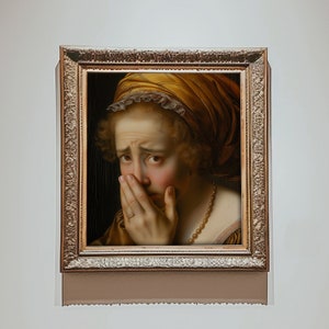 Funny Bathroom Art Print: Renaissance Ruth Holds Nose (digital Download ...