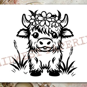 Baby Highland Cow SVG Clipart | .svg Vector Files With Transparent ...
