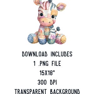 Patchwork Zebra Clipart PNG | Preppy, Whimsy | .png File With ...