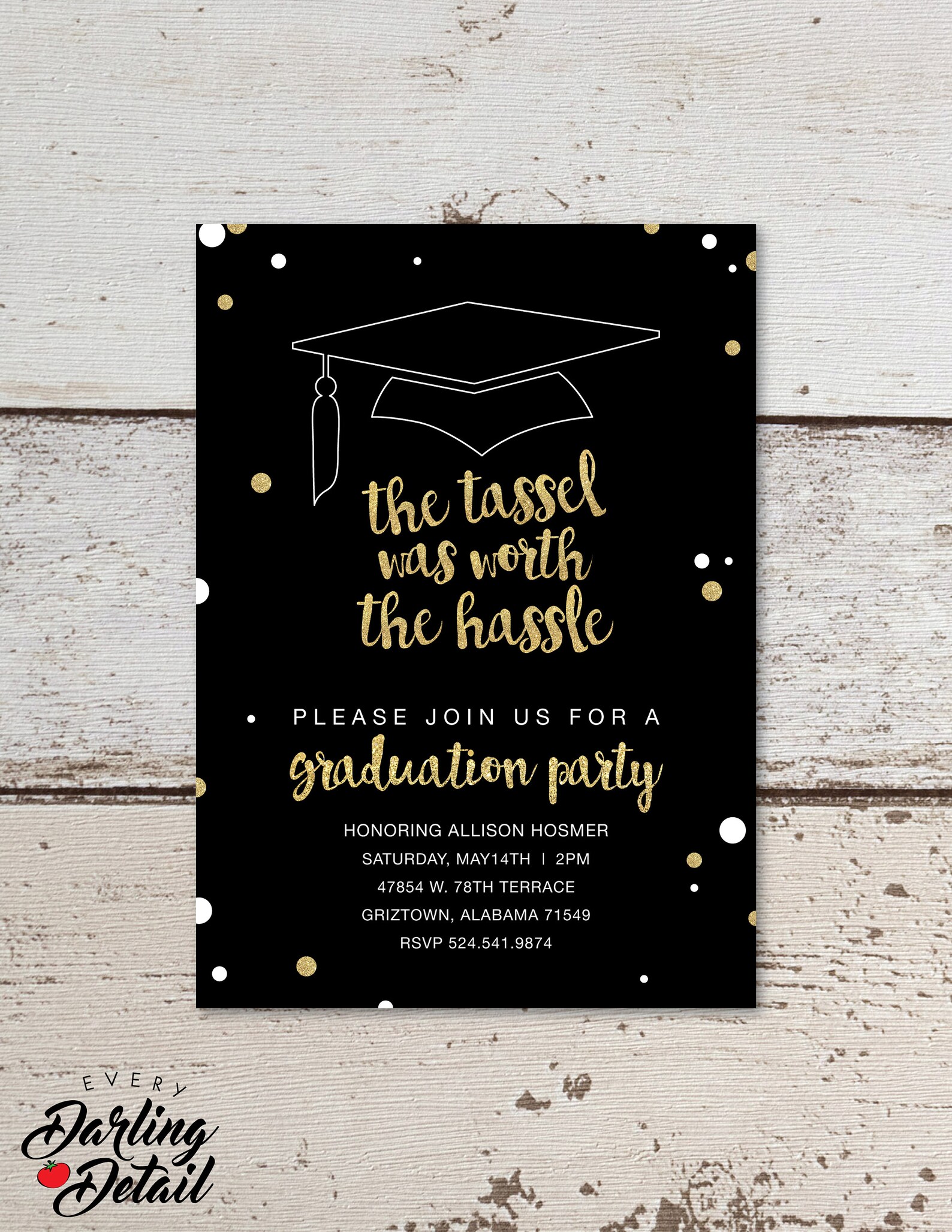 The Tassel was Worth the Hassle Graduation Party Invitation | Etsy
