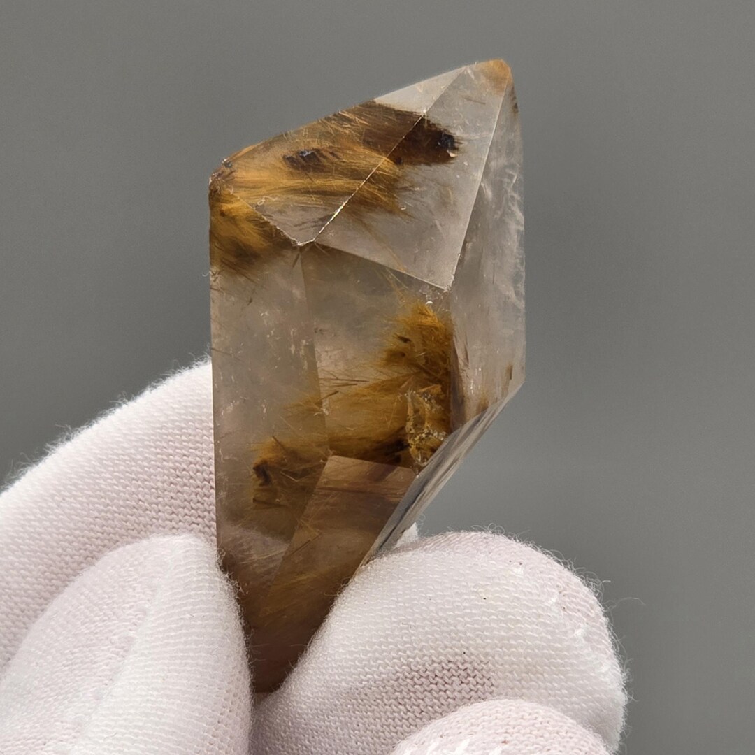 Golden Rutile Quartz – Free-form Polished Crystal With Dense Needle ...
