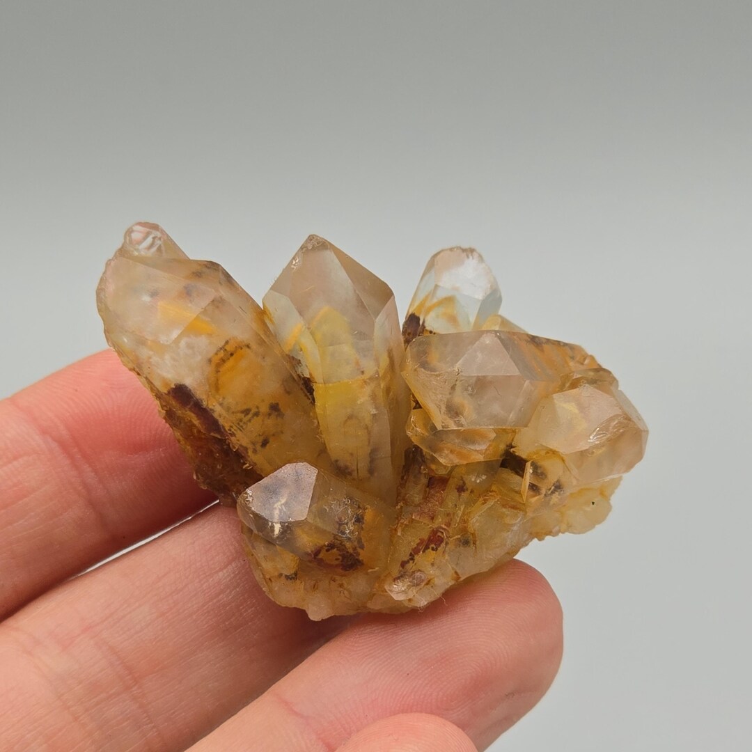 Rare Yellow Colloidal Goethite-banded Quartz With Orange Phantom ...