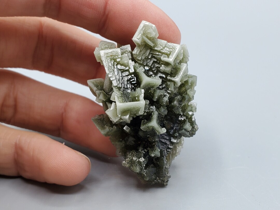 Green Skeletal Halite Crystals With Tolbachite - Etsy