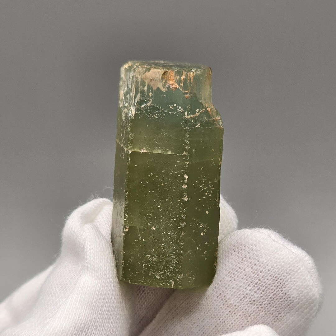 Green Beryl With Blue-zoned Termination – Natural Hexagonal Crystal ...
