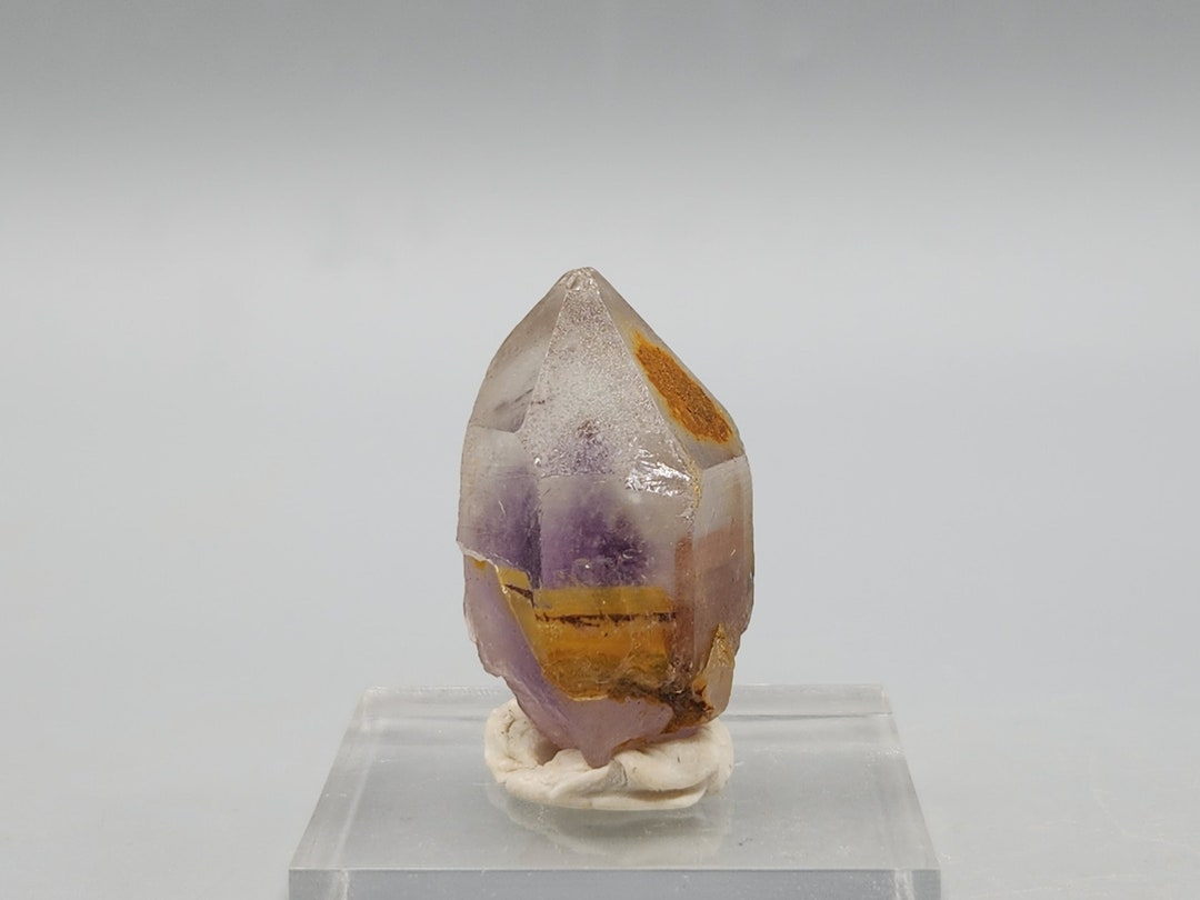 Rare Yellow and Brown Colloidal Goethite-banded Quartz With Amethyst ...