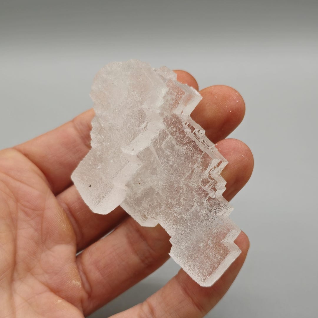 Rare Clear Halite "minecraft" Crystal – Deep Structural Formation From ...