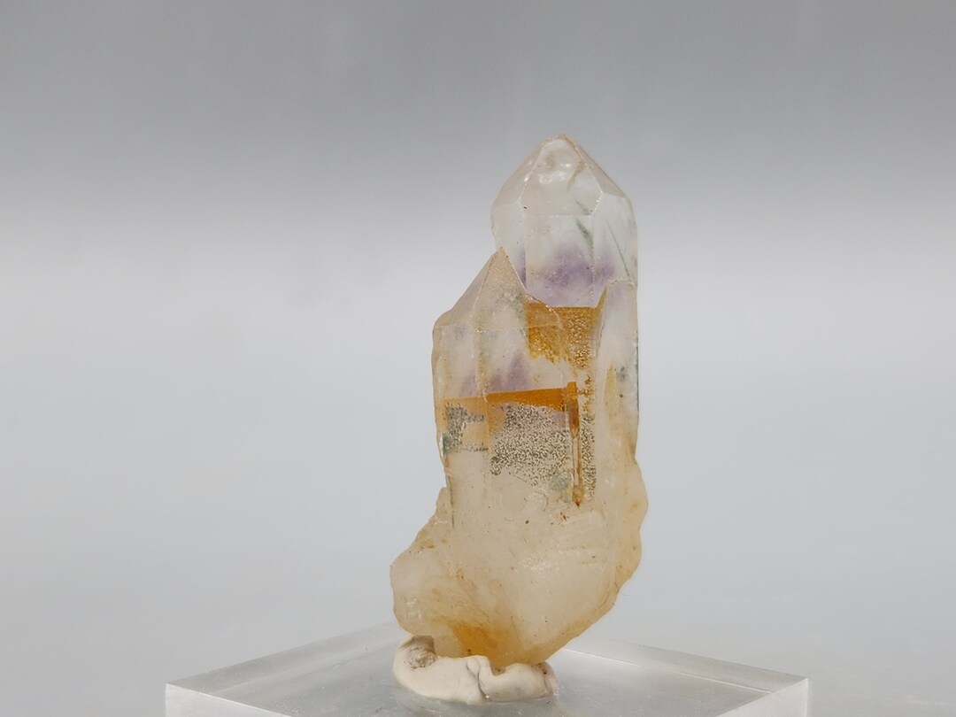 Rare Yellow Colloidal Goethite-banded Quartz With Amethyst Core and ...