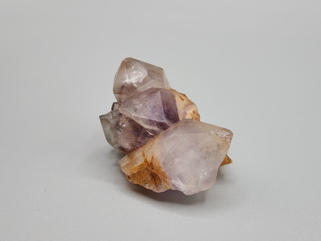 Rare Yellow Colloidal Goethite-banded Quartz Cluster With Amethyst Core ...