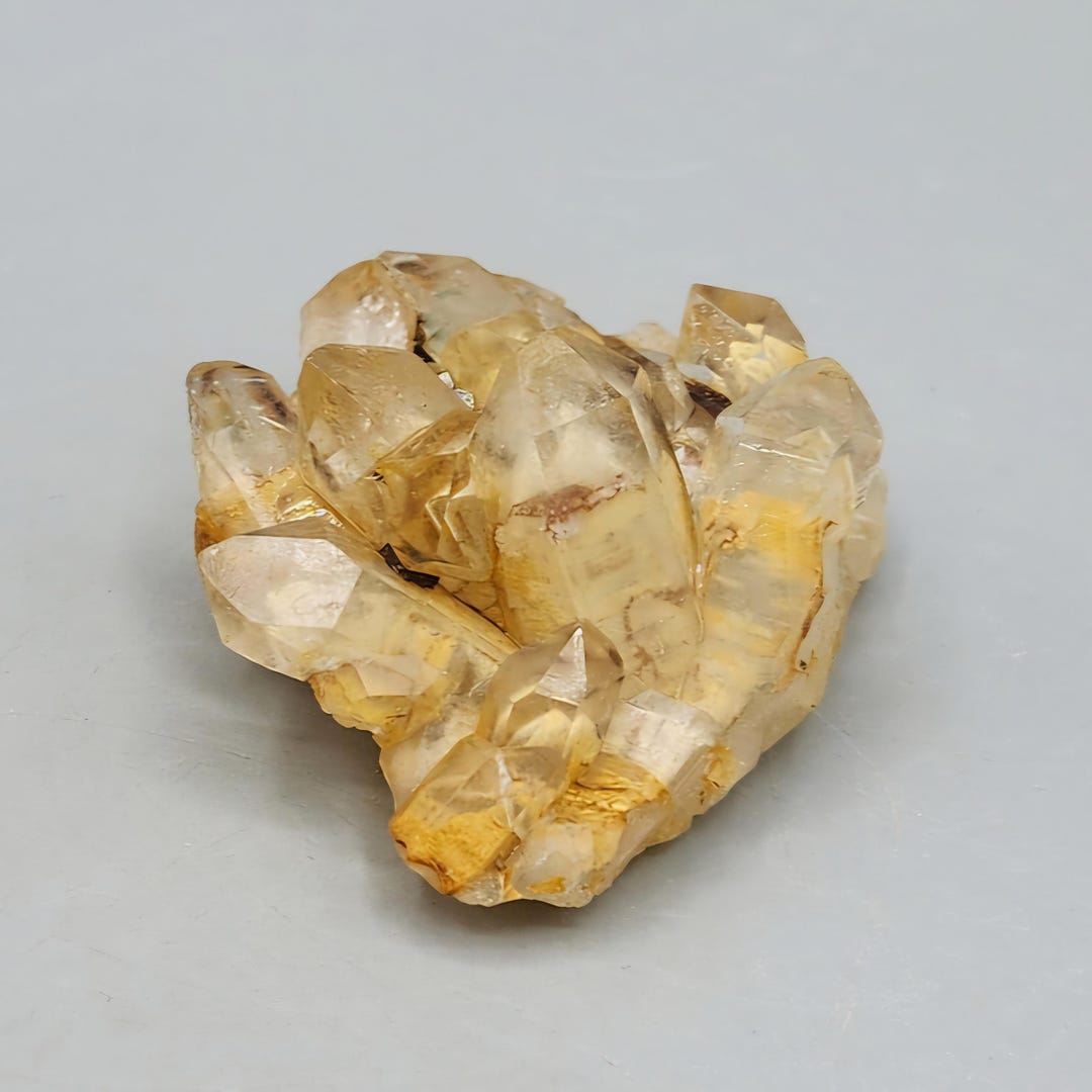 Rare Yellow Colloidal Goethite-banded Quartz Cluster With Phantom ...
