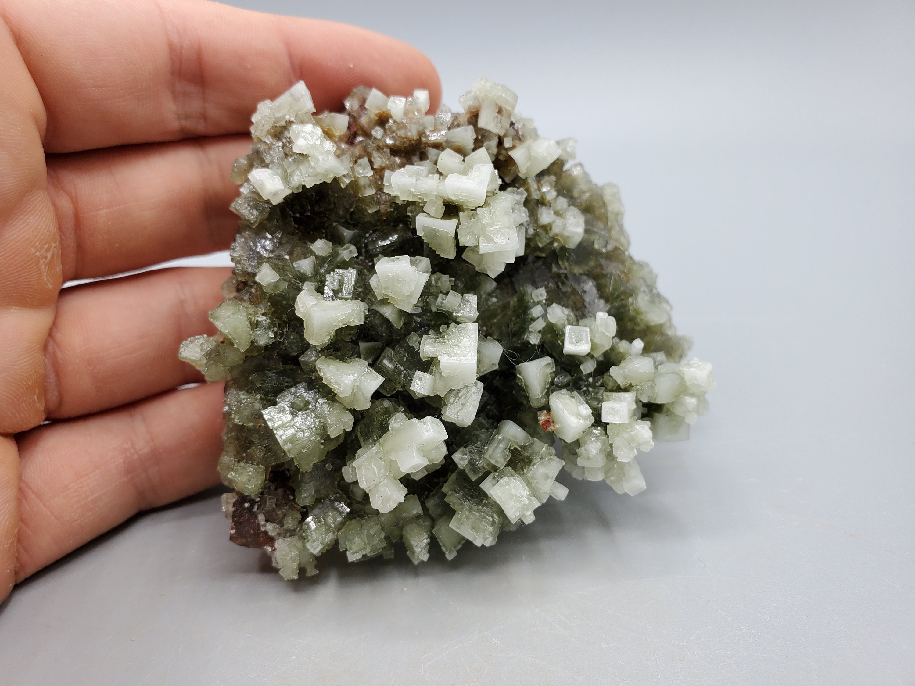 Green Skeletal Halite Crystals With Tolbachite | Etsy