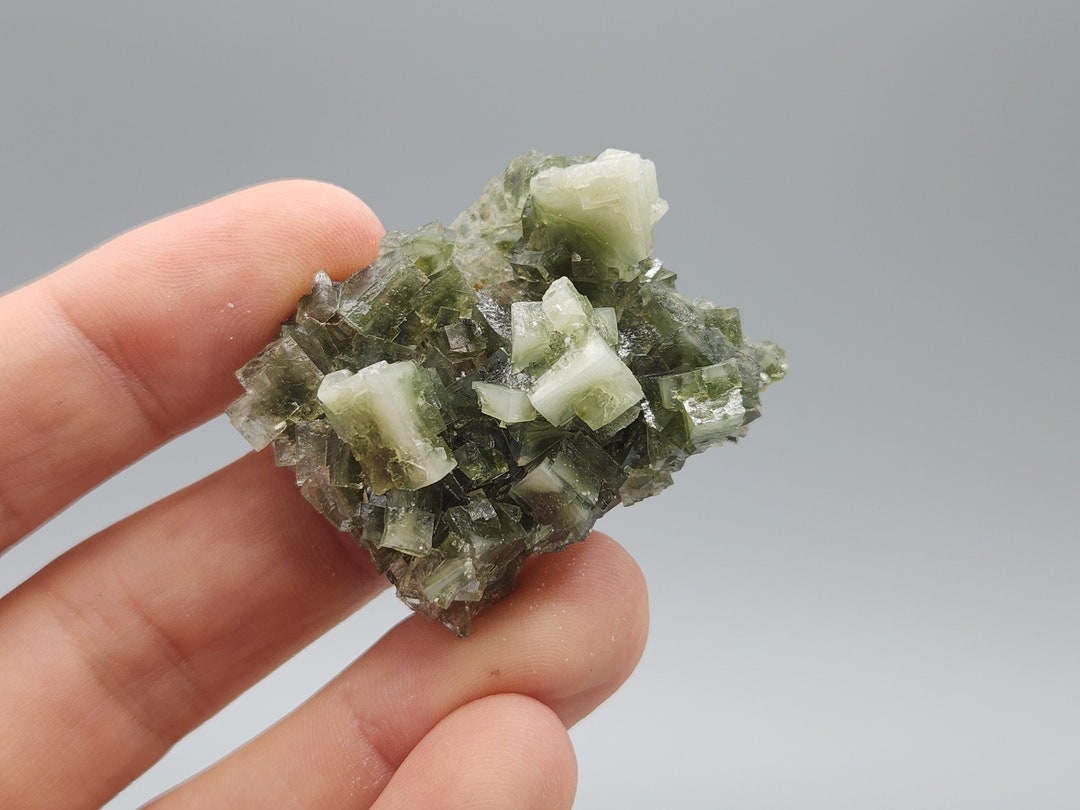 Green Skeletal Halite Crystals With Tolbachite - Etsy