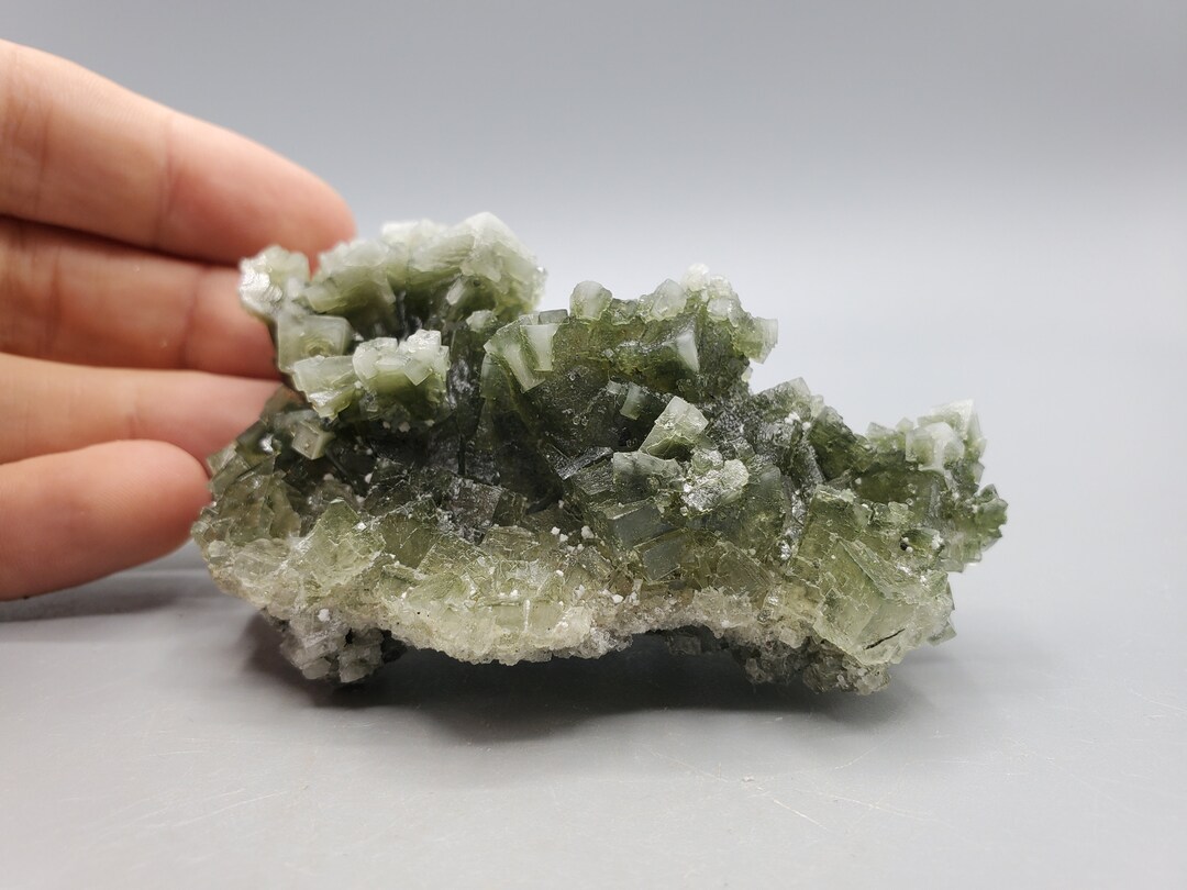 Green Skeletal Halite Crystals With Tolbachite - Etsy