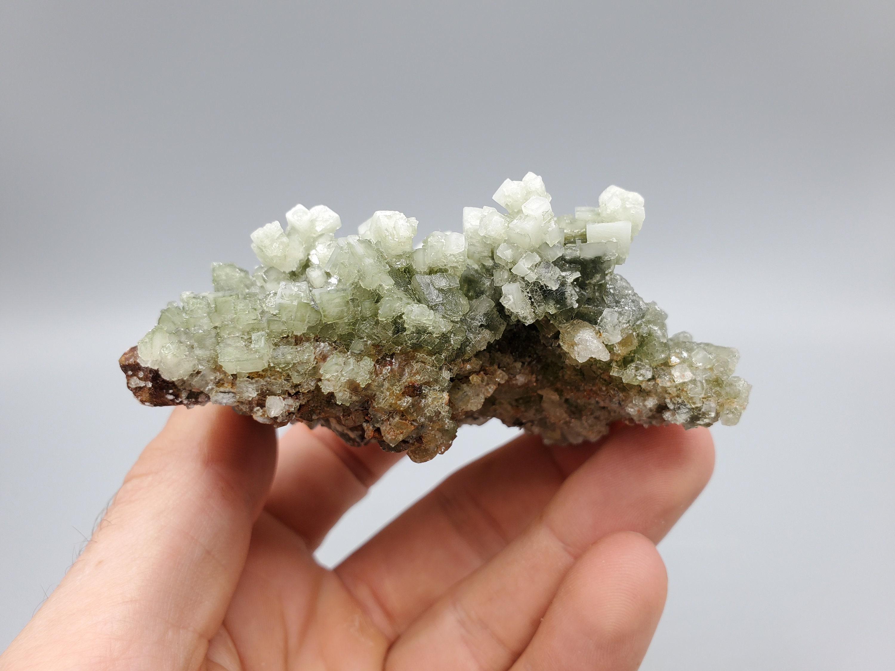 Green Skeletal Halite Crystals With Tolbachite | Etsy