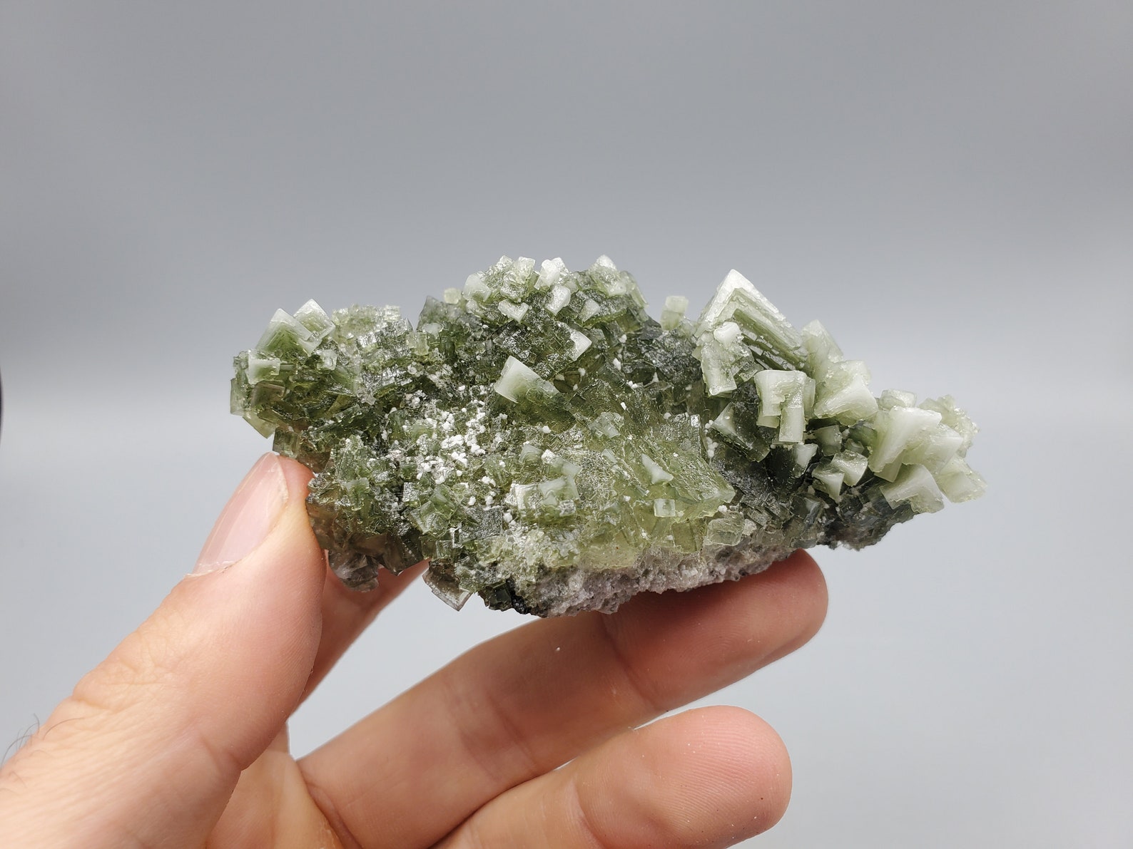 Green Skeletal Halite Crystals With Tolbachite | Etsy