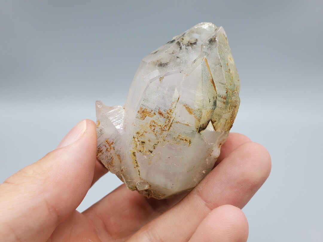 White Chlorite Phantom Quartz With Green Chlorite and Amethyst ...