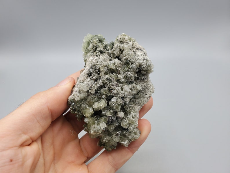 Green Skeletal Halite Crystals With Tolbachite | Etsy