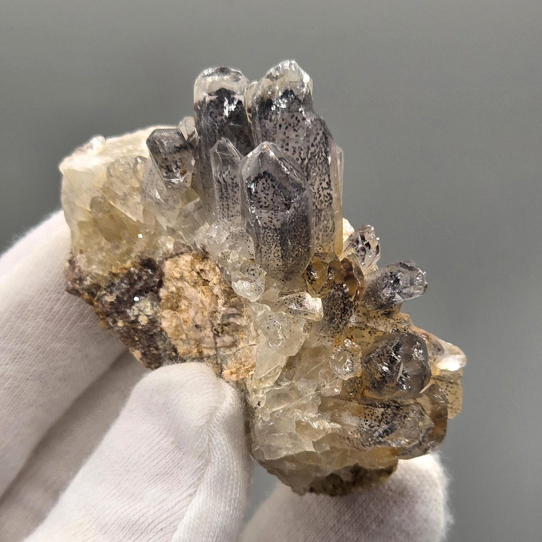 Black Phantom Quartz Cluster With Iron-oxide Phantom Inclusions ...