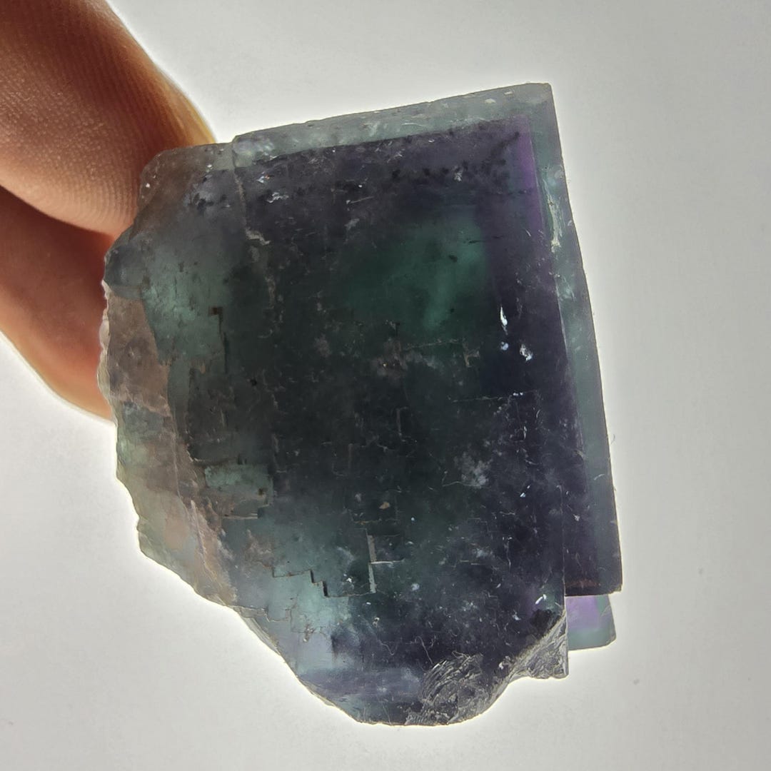 Fluorite Cube – Green Core & Internal Purple Edge Zoning – Etched ...