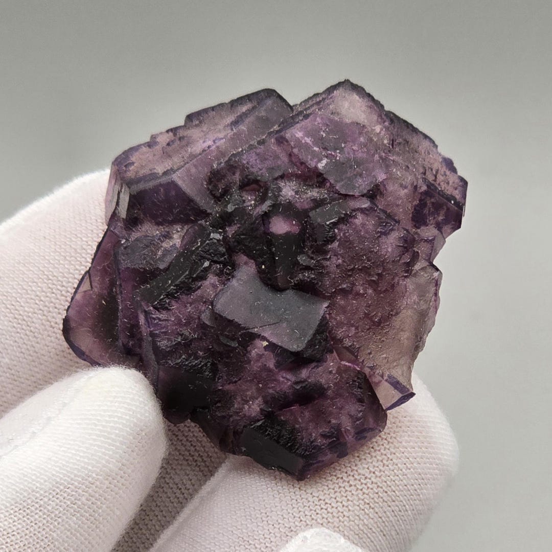 Fluorite – Deep Purple Zoned Cubic Cluster From Okorusu Mine, Namibia ...