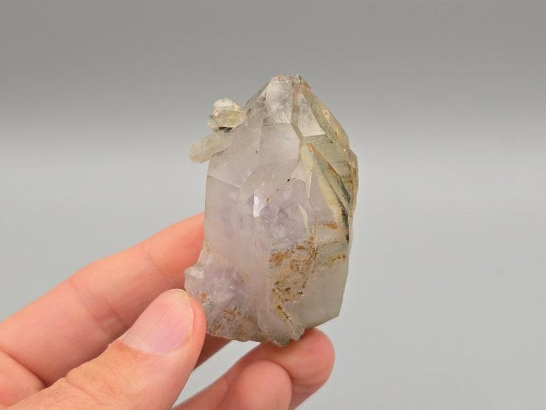 White Chlorite Phantom Quartz With Green Chlorite and Amethyst From ...