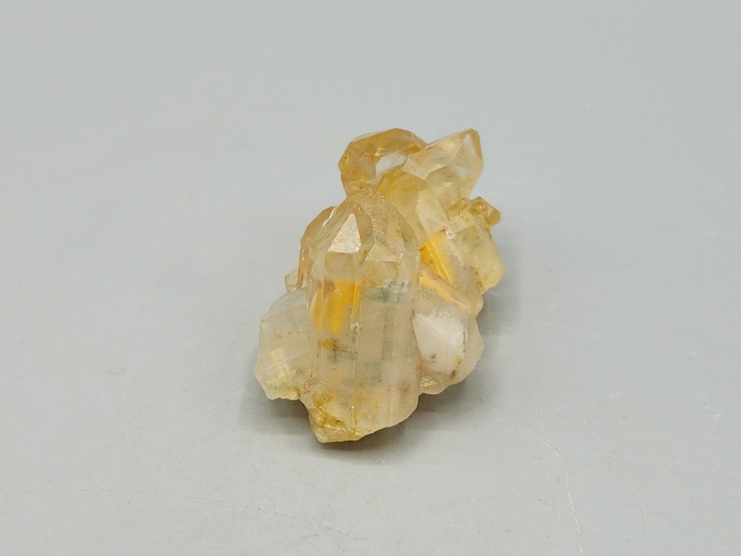 Rare Yellow Colloidal Goethite-banded Quartz Cluster With Phantom ...