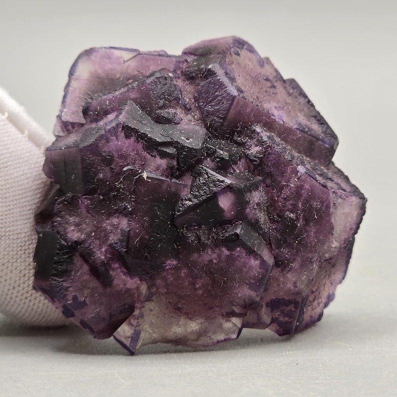 Fluorite – Deep Purple Zoned Cubic Cluster From Okorusu Mine, Namibia ...