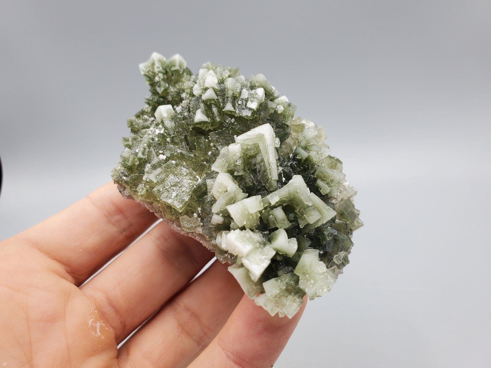 Green Skeletal Halite Crystals With Tolbachite | Etsy