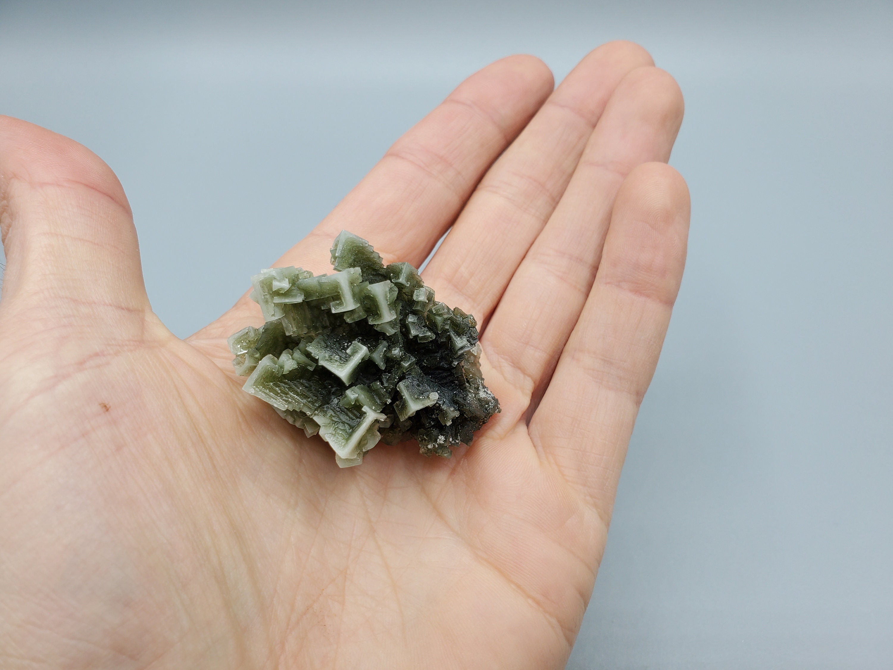 Green Skeletal Halite Crystals With Tolbachite - Etsy