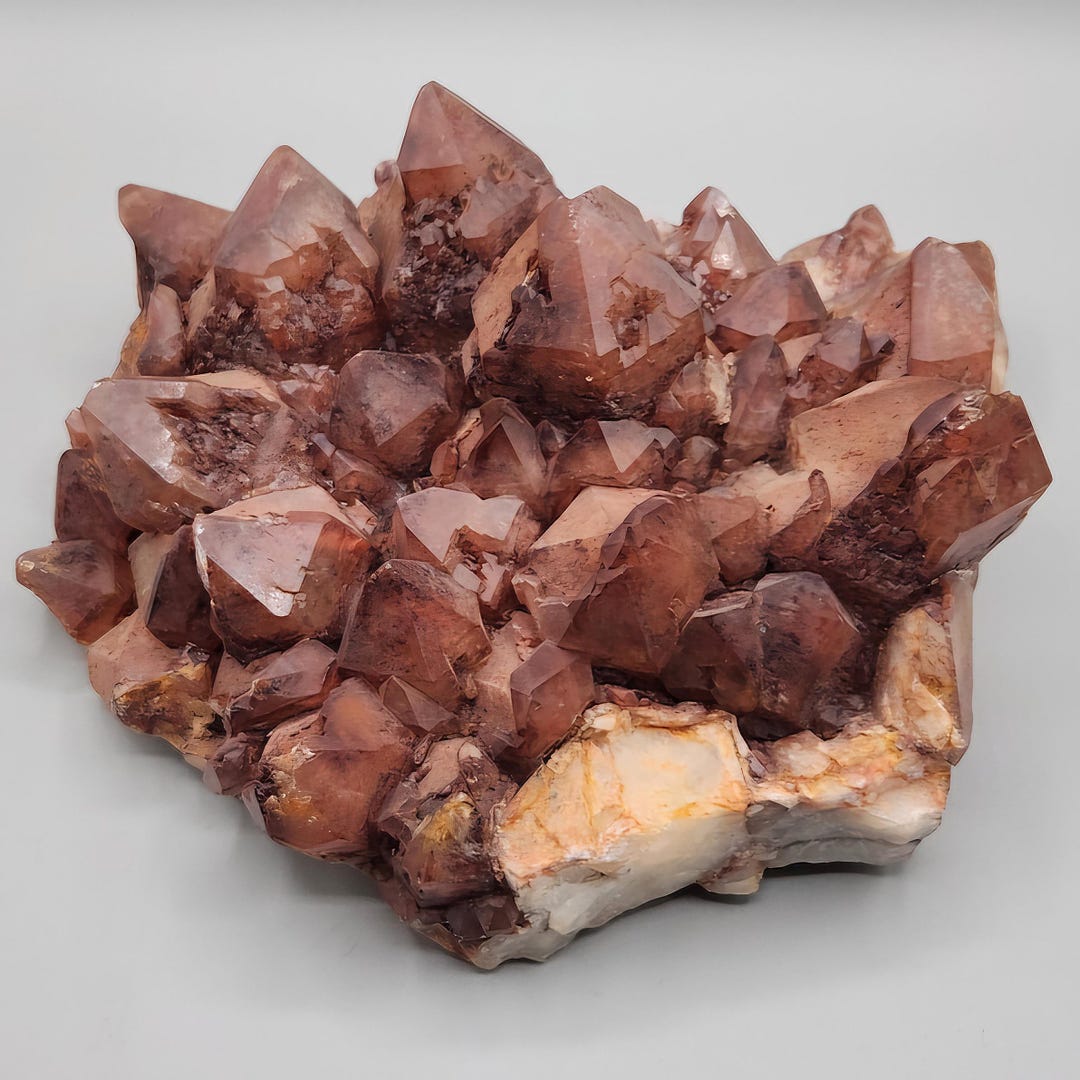 5.4kg Ferruginous Red Hematite Quartz Cluster With Trigonic Record ...