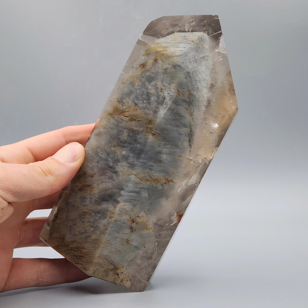 Rare 1.1kg Blue Riebeckite Amphibole Quartz Crystal With Polished ...