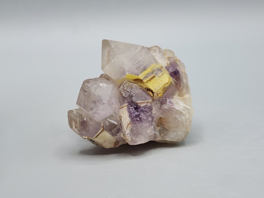 Rare Yellow Colloidal Goethite-banded Quartz With Amethyst Core – Wario ...