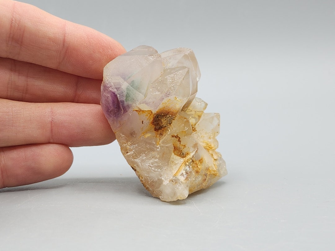 Rare Yellow Colloidal Goethite-banded Quartz With Amethyst Core and ...